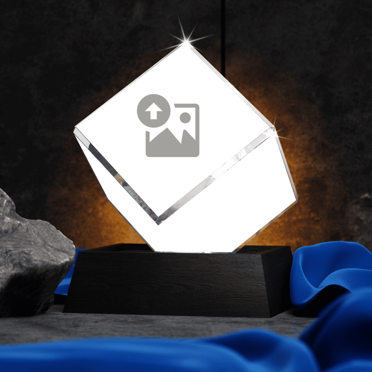 3D Crystal Cut Corner Diamond Personalized Photo Gift | 3D Crystal